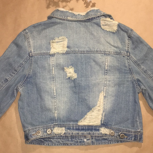 Highway Jeans | Jackets & Coats | Xl Distressed Cropped Jean Jacket ...